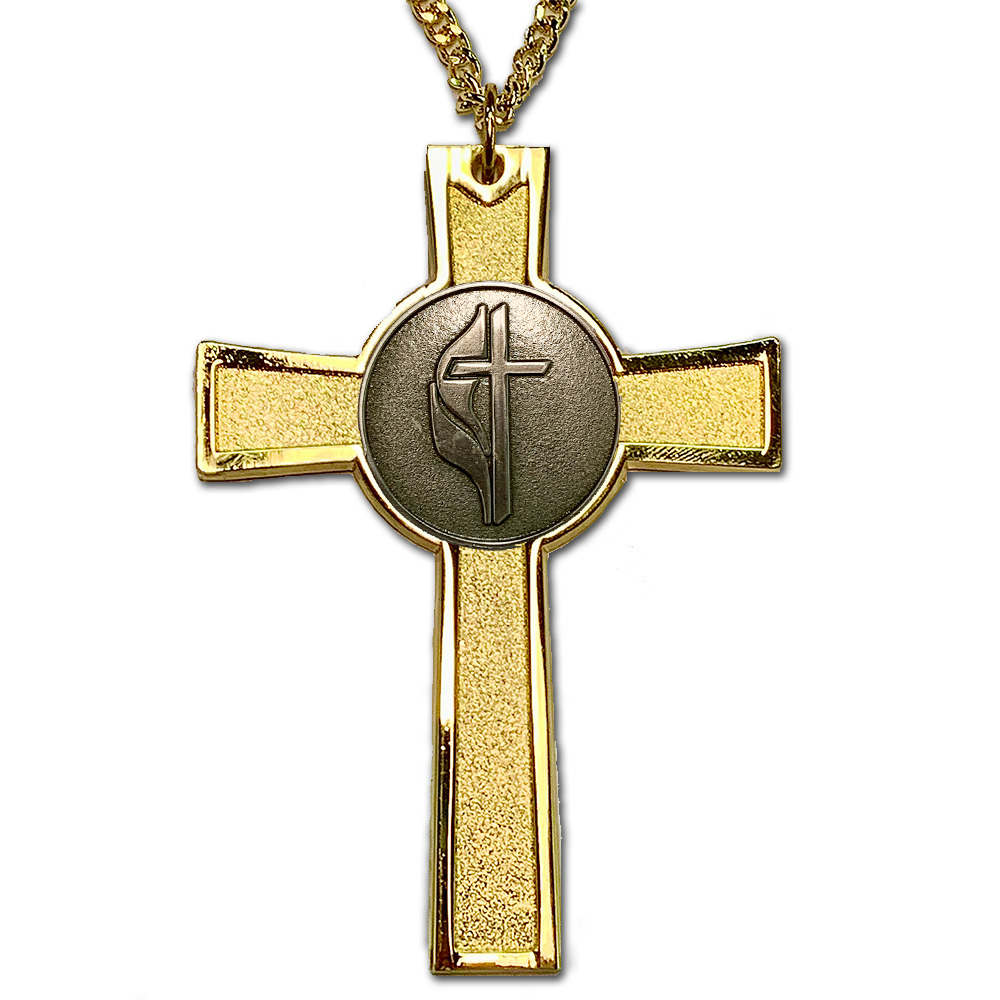 Gold Plated Pectoral Methodist Cross: Terra Sancta Guild