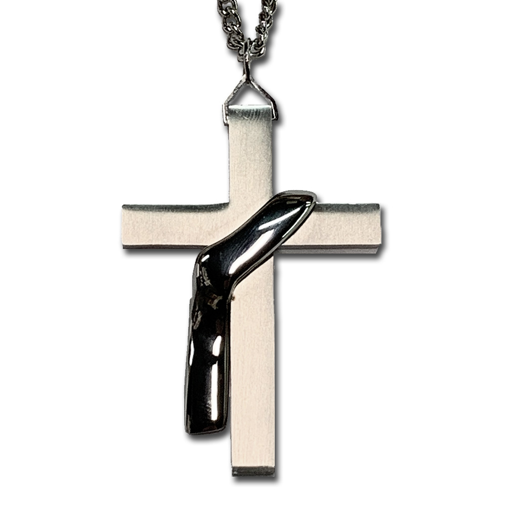 Silver Stainless Steel Deacon Cross Pendant: Terra Sancta Guild