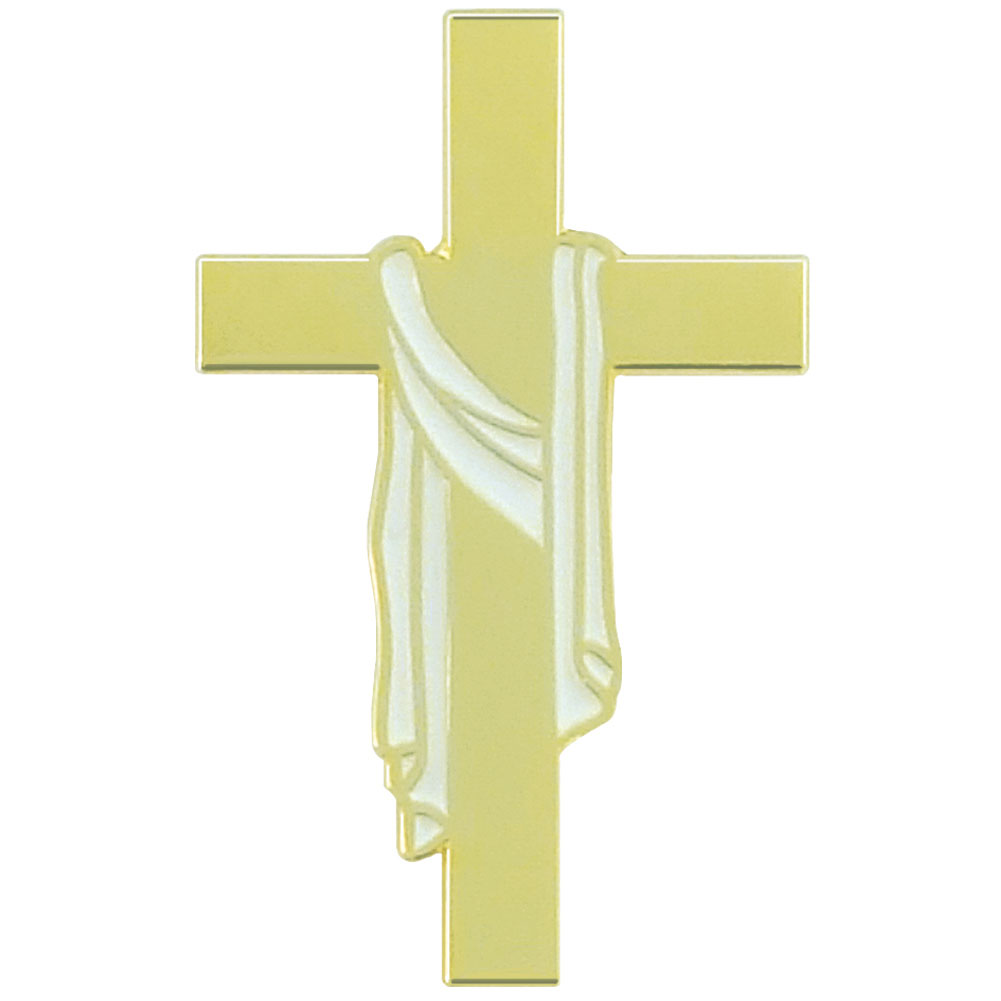 Easter Cross Pins | Easter Cross Pin White Shroud | Terra Sancta Guild
