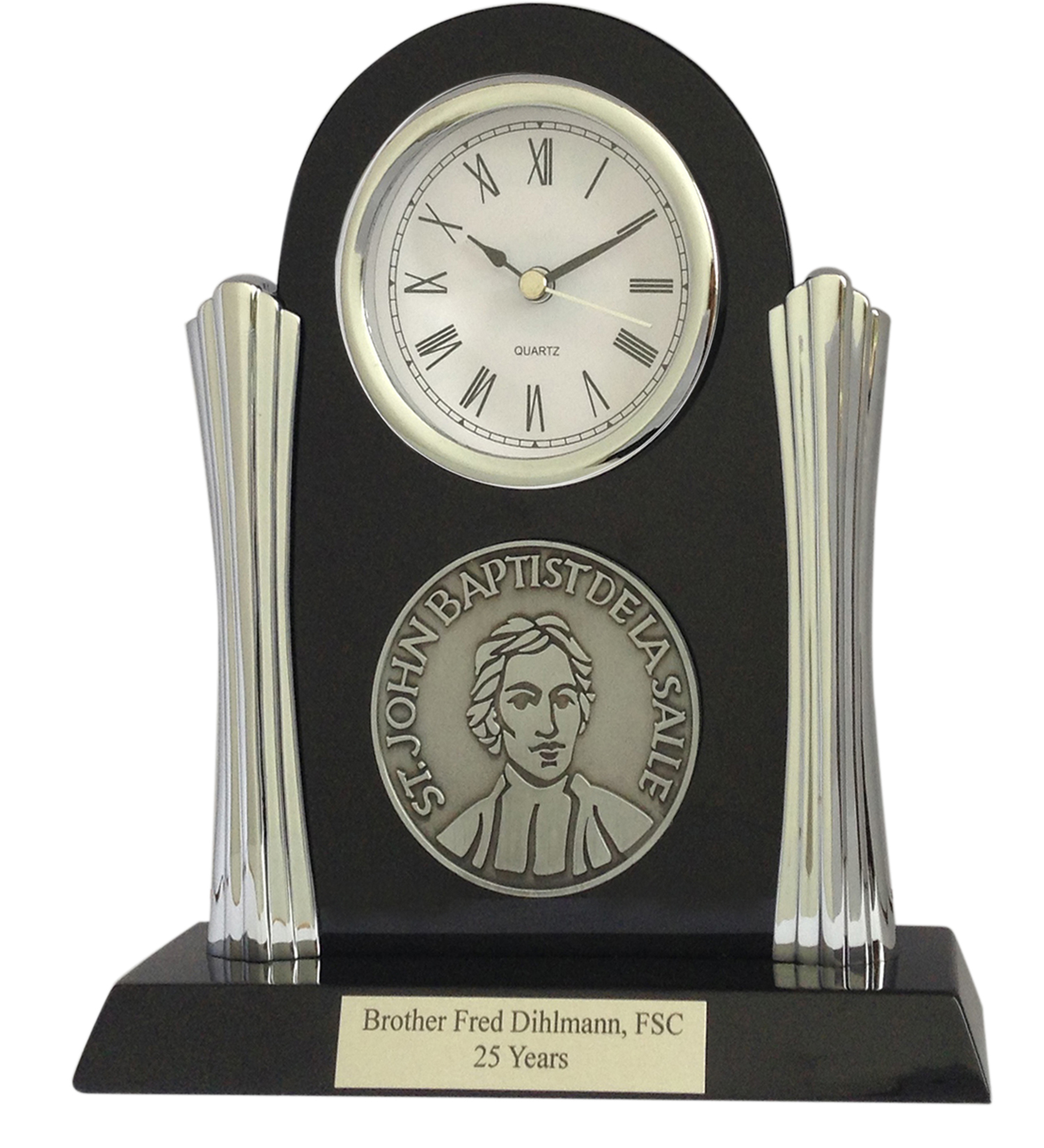 St John Baptist De LaSalle Quartz Clock: Terra Sancta Guild