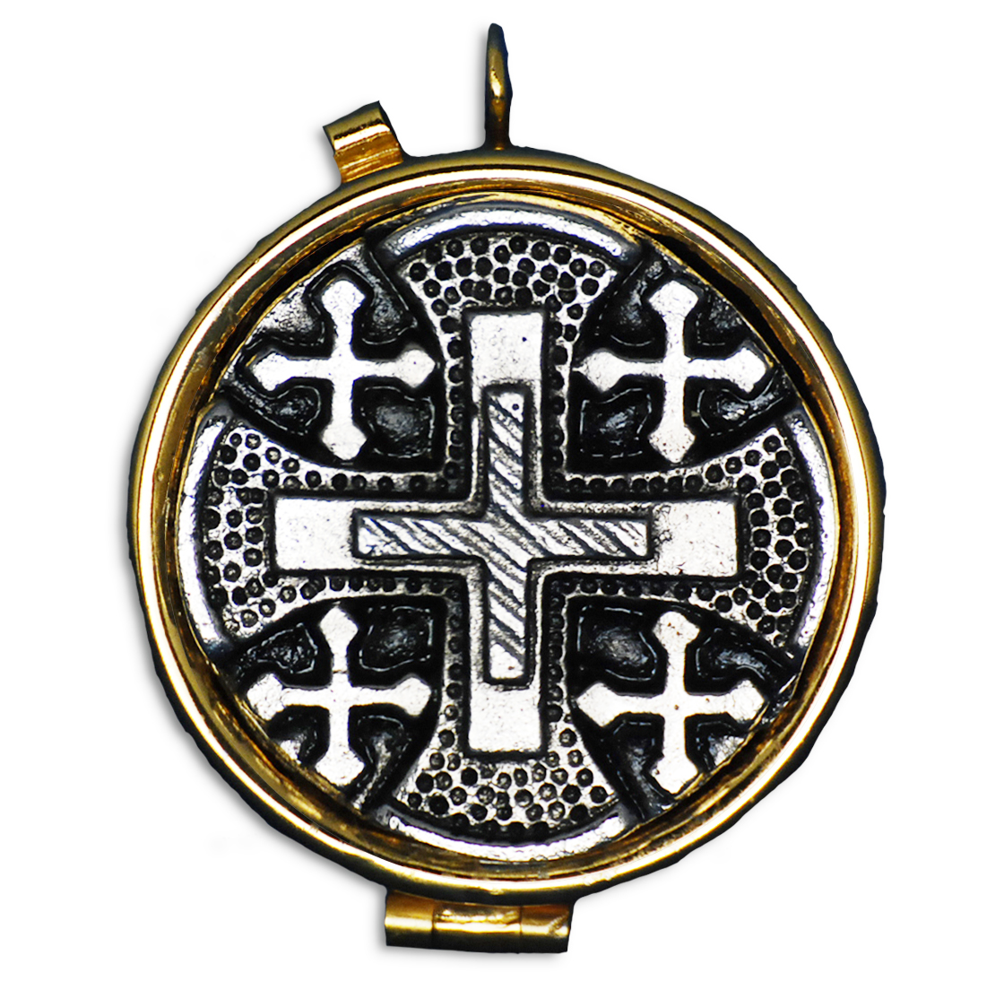 Jerusalem Cross Pyx | Shop Communion Pyxes | Terra Sancta Guild