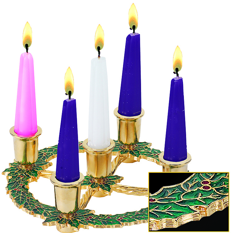 Holly Advent Wreath | Gold Plated Holly Advent Wreath | Terra Sancta Guild
